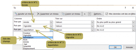 comment trier ou filtrer les données | Coursinfo.fr