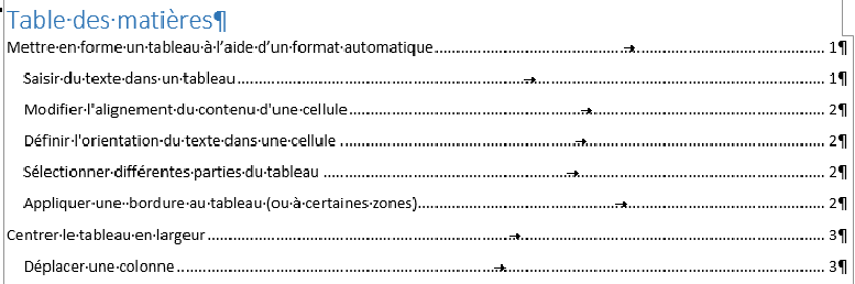 Table des matières | Coursinfo.fr