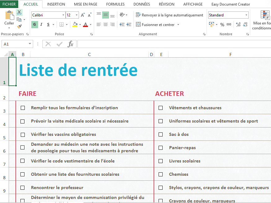 Créer et enregistrer un document Excel | Coursinfo.fr Créer et enregistrer un document Excel | Coursinfo.fr